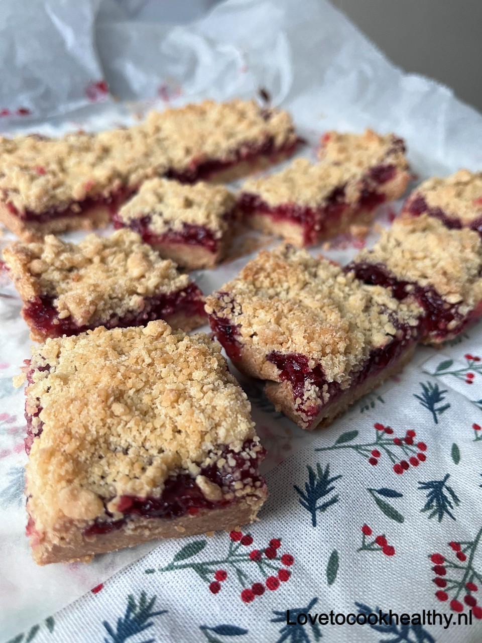 Rode bessen kruimelkoeken | Love to cook healthy