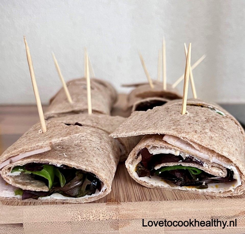 Wraps met kipfilet en frisse roomkaas | Love to cook healthy
